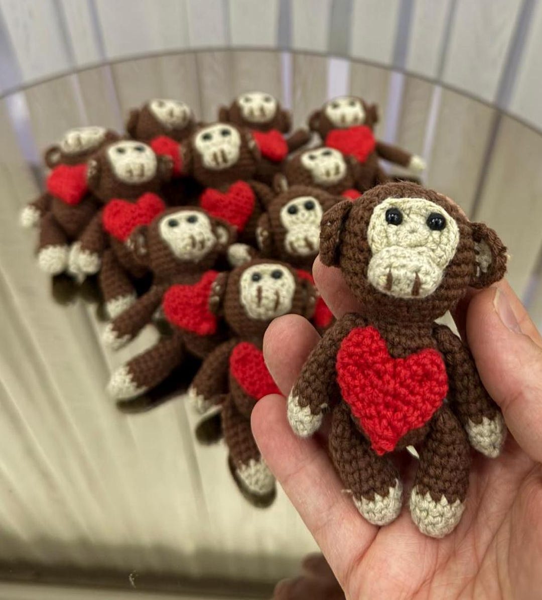 Lot of 10 Monkeys Crochet Toys/ Amigurumi Brown Monkey Keychain/ Ready ...