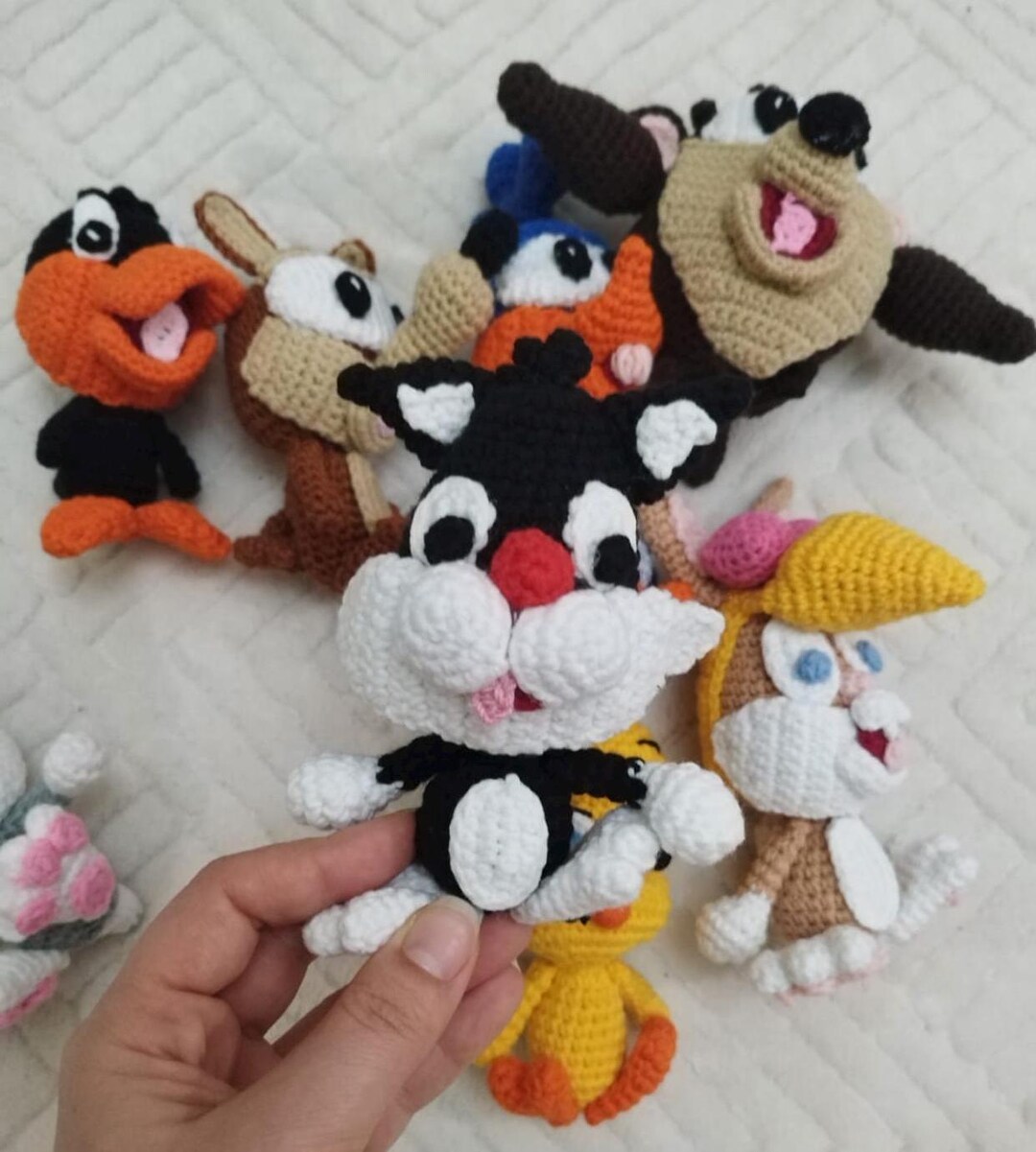 Set of 8 Looney Tune Crochet Play Set for Toddlers, Safe Child Handmade ...