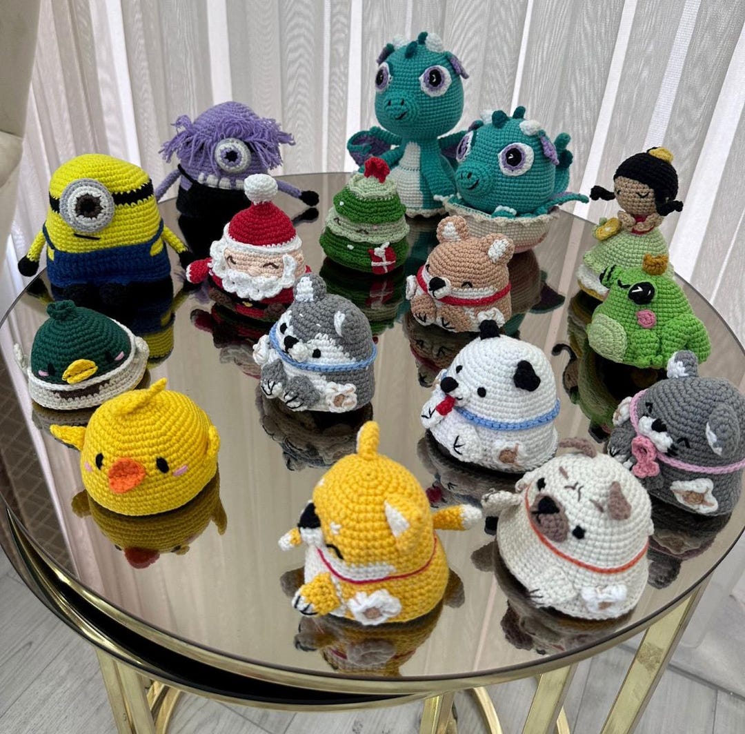 Crochet 8 Set Reversible Animal Fidget Character Dolls Crochet ...