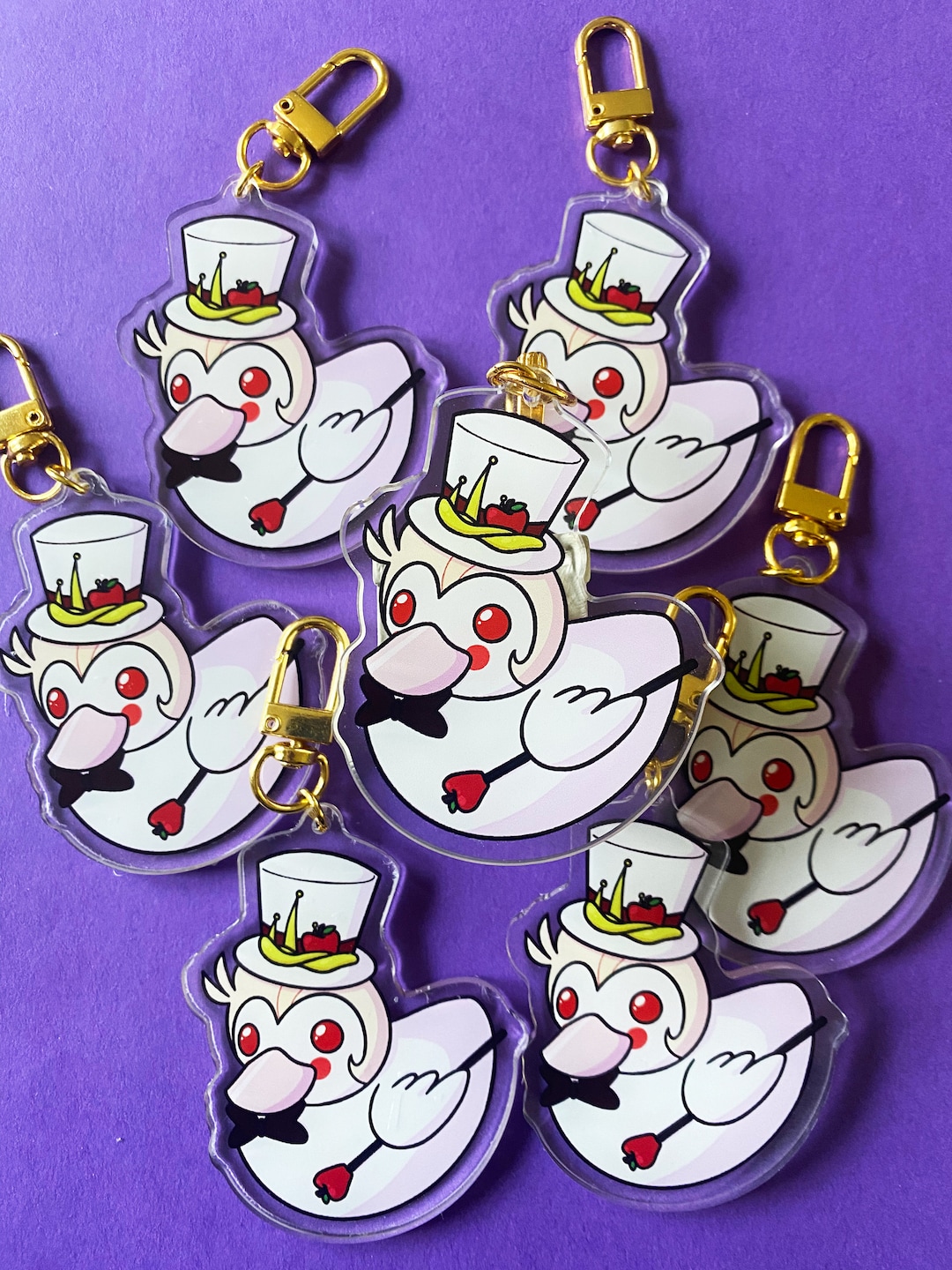 Hazbin Hotel Lucifer Rubber Ducky Keychain Charm - Etsy