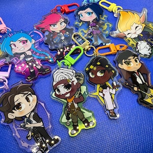 Arcane League of Legends Characters Chibi Keychain Charm - Etsy