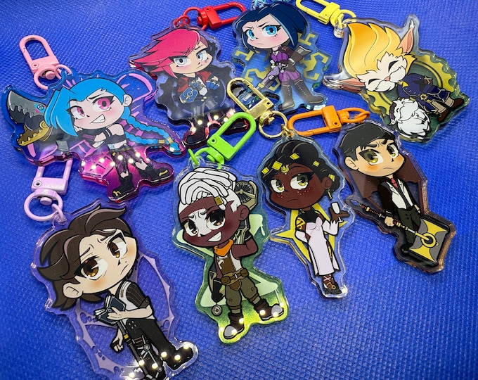 Arcane League of Legends Characters Chibi Keychain Charm - Etsy