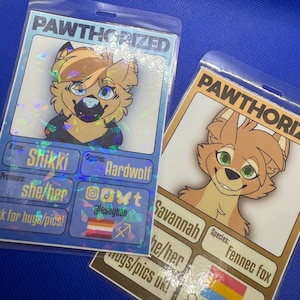 Custom Furry Fursona Pawthorized ID Clearance Badge Commission (READ ...