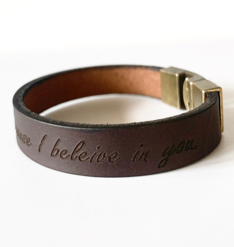 Custom Engrave Personalized Leather Bracelets Gifts for Men and Women ...
