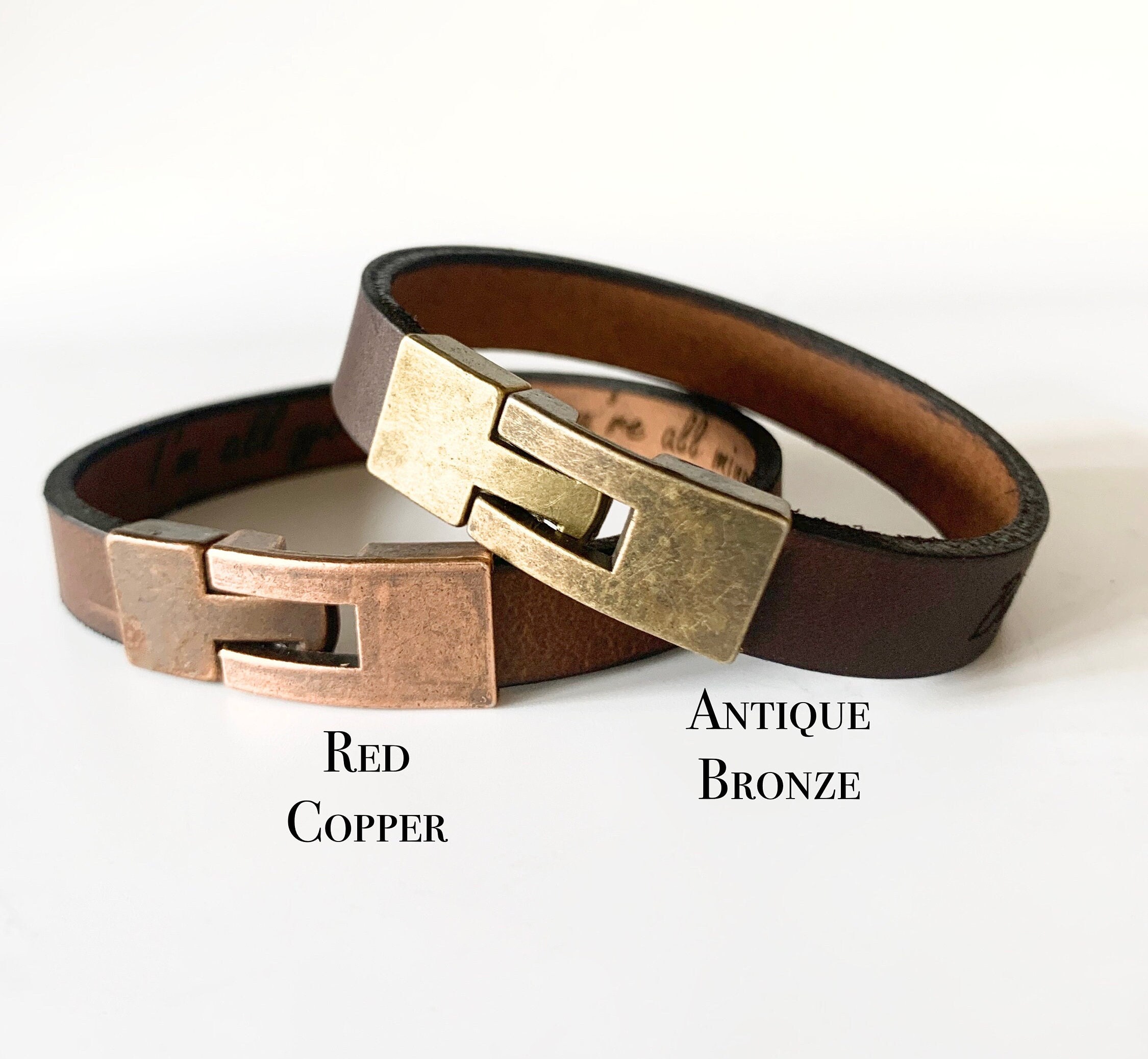 Custom Engrave Personalized Leather Bracelets Gifts for Men and Women ...