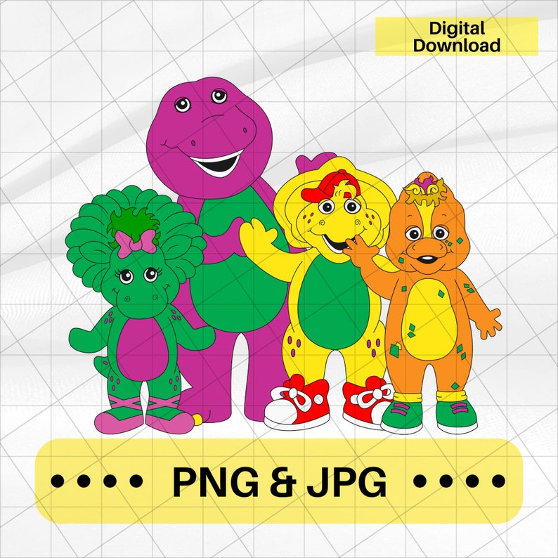Purple Dinosaur PNG, Barny Image , Purple Dinosaur and Friends PNG - Etsy