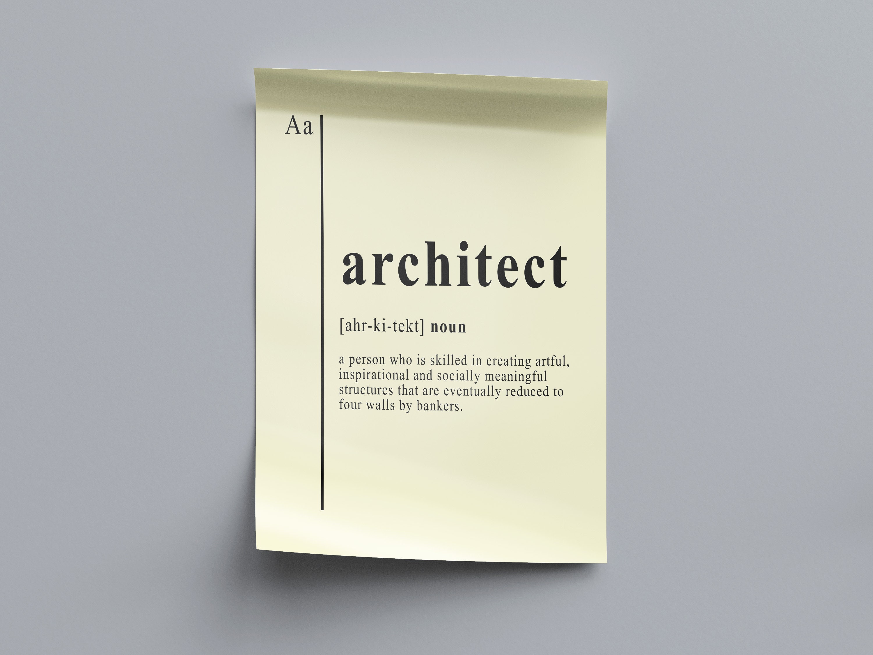 Architect Definition Poster Dictionary Definition Poster - Etsy