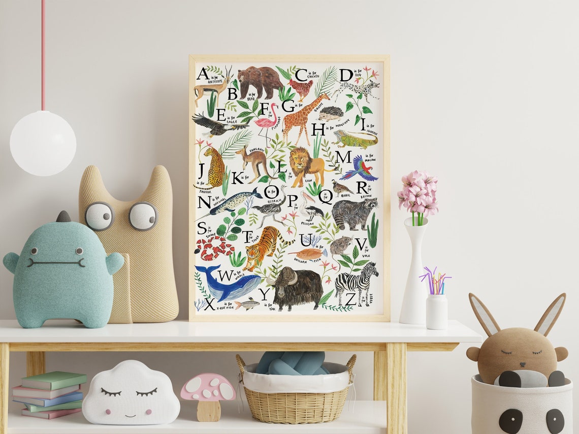 Zoo Alphabet Poster Kindergarten Poster Preschool Printable Educational ...