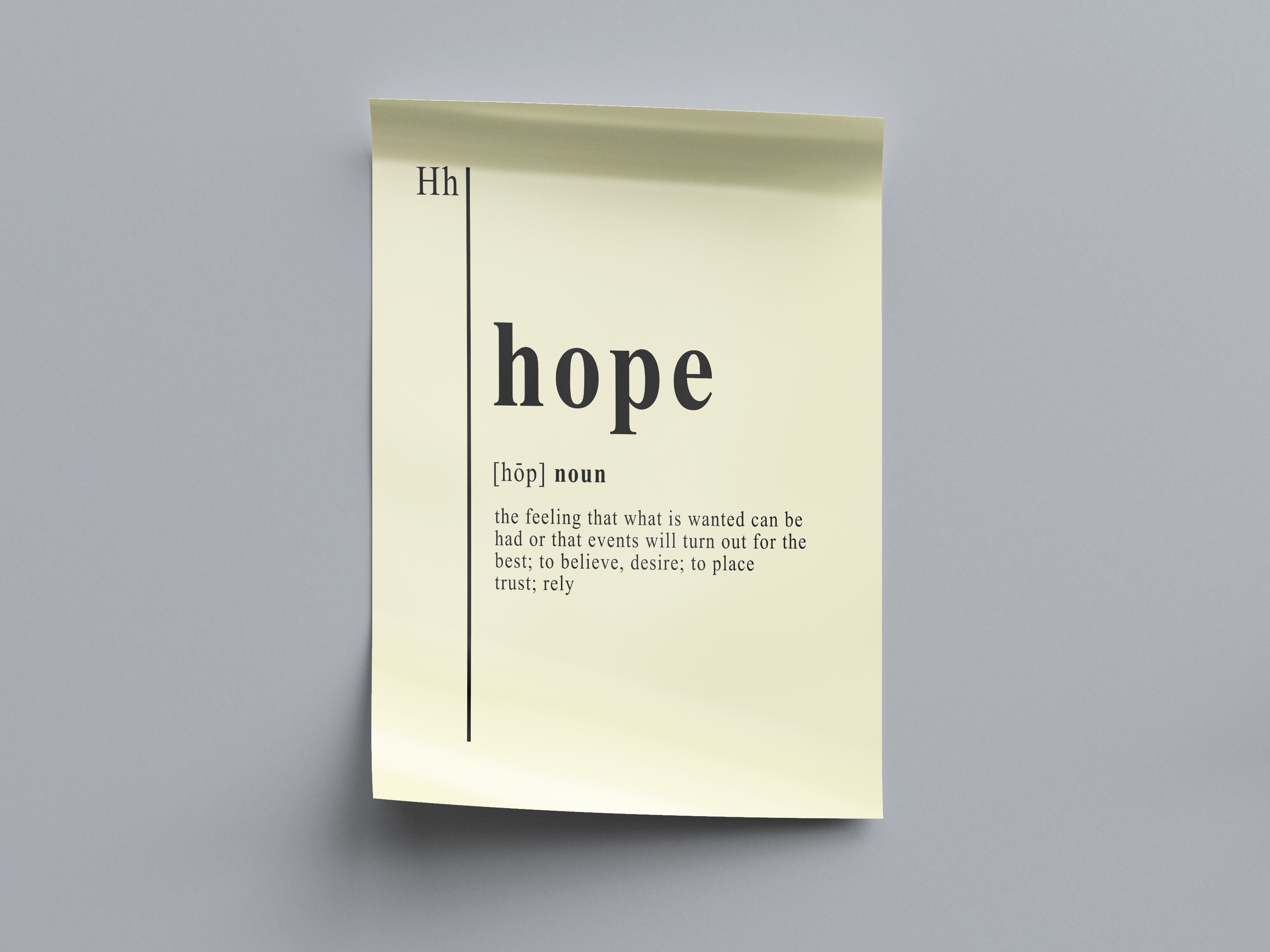 Hope Definition Poster Dictionary Definition Poster Office Wall Art ...