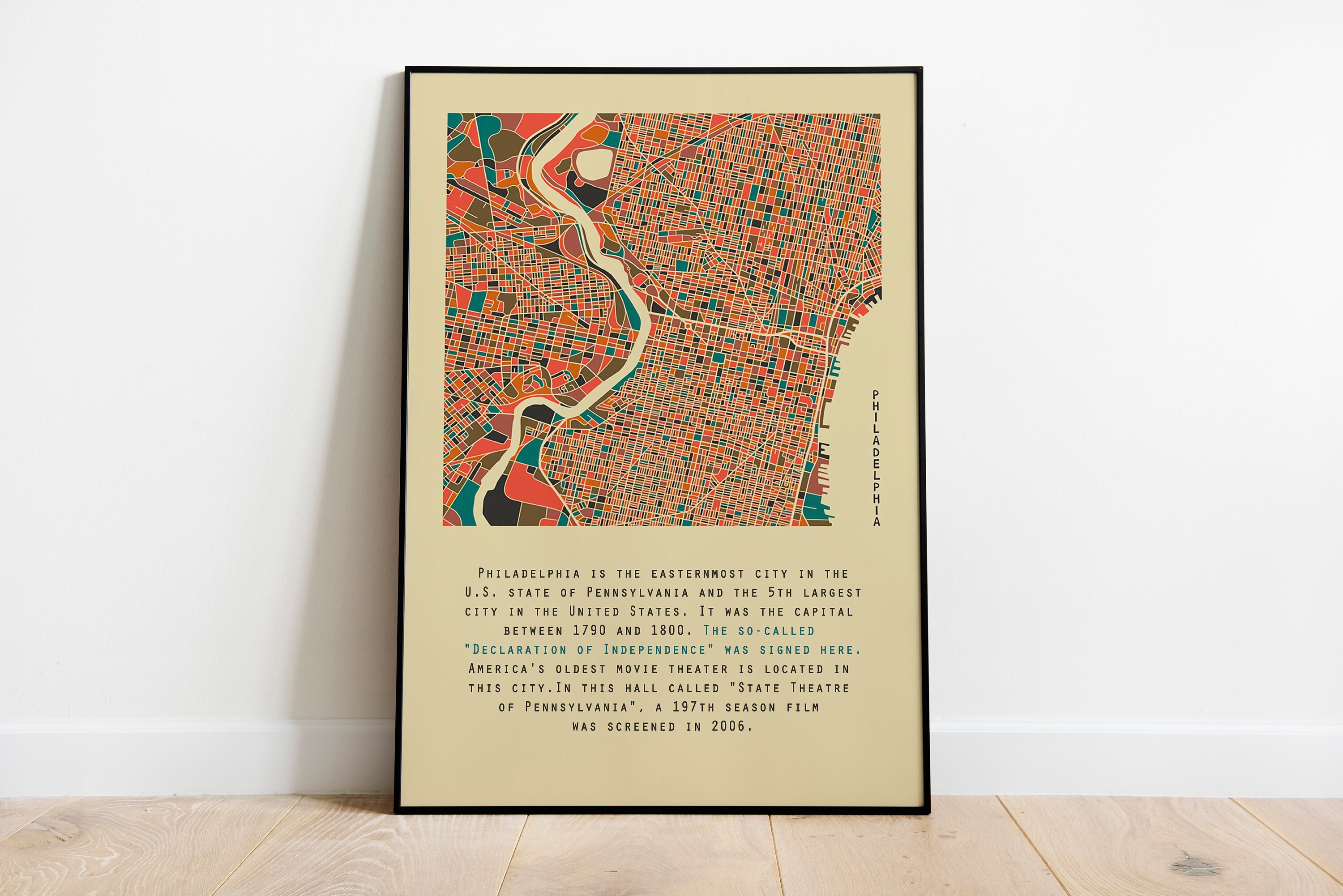 Philadelphia Map Poster | City Map Poster | Custom Map Poster | Map Art ...