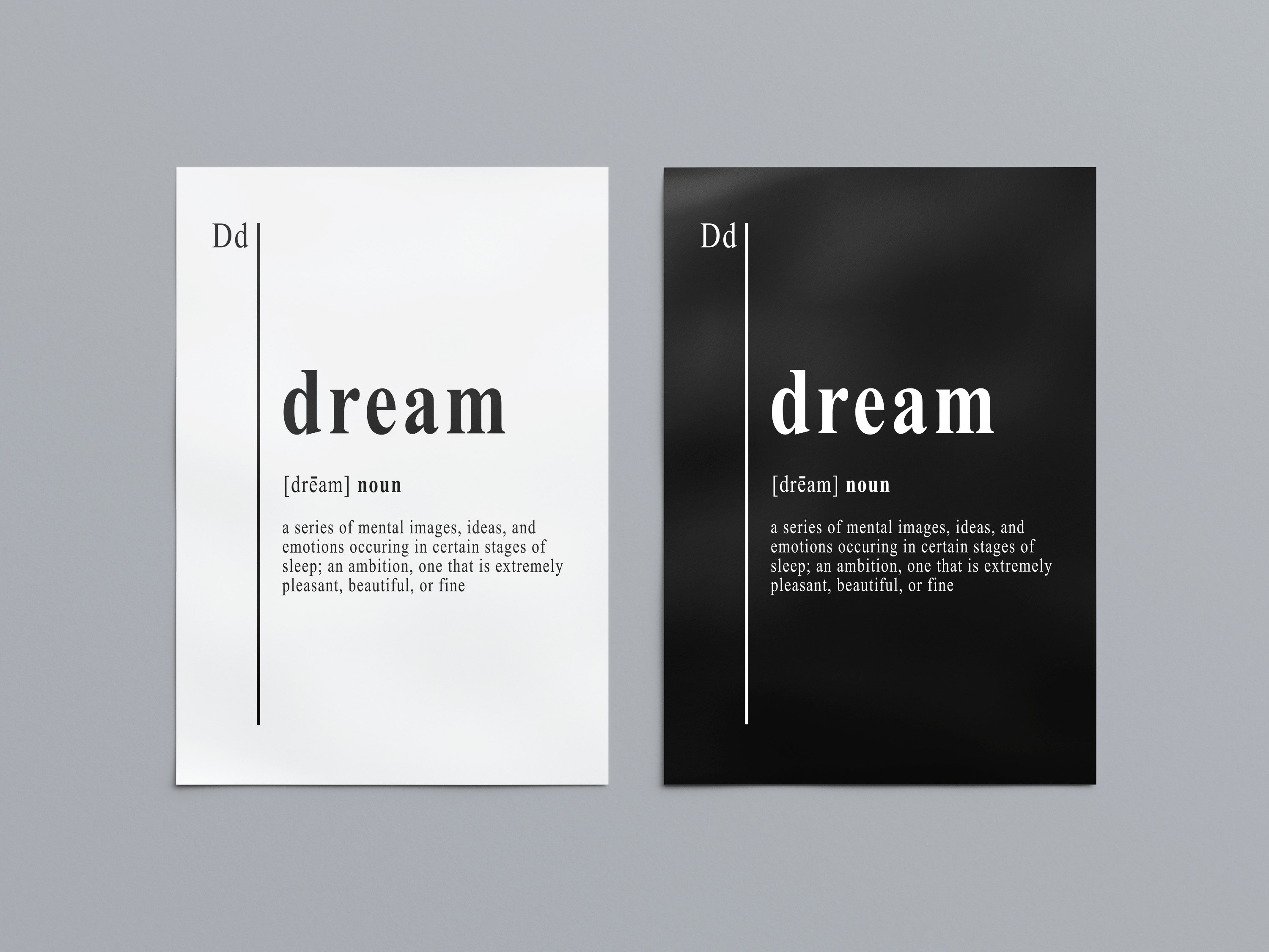 Dream Definition Poster Dictionary Definition Poster Office Wall Art ...