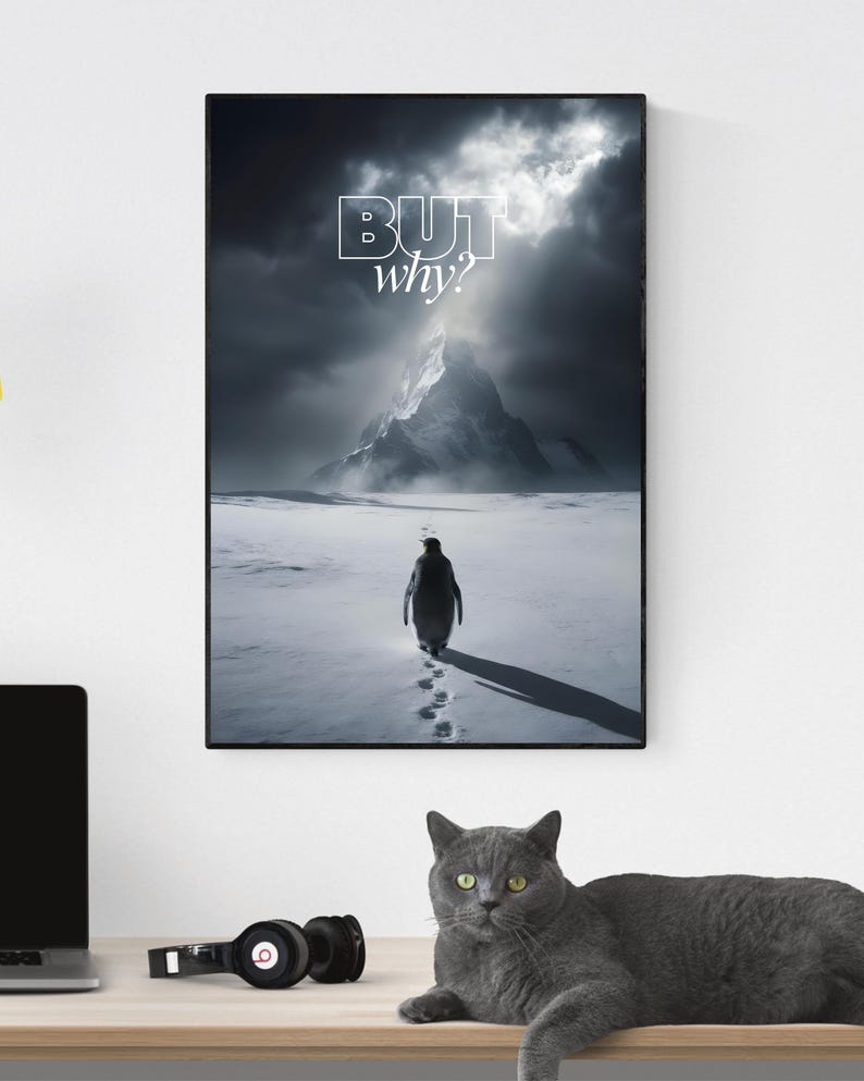 Nihilist Penguin Poster, Moody Landscape Art (digital Download) - Etsy