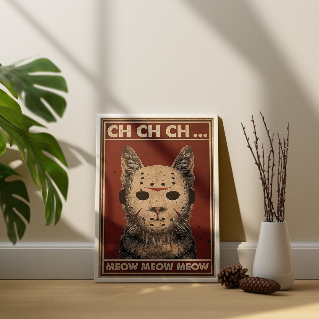 Meow Meow Meow | Cat Poster | Vintage Poster | Home | Room Decor | Wall ...