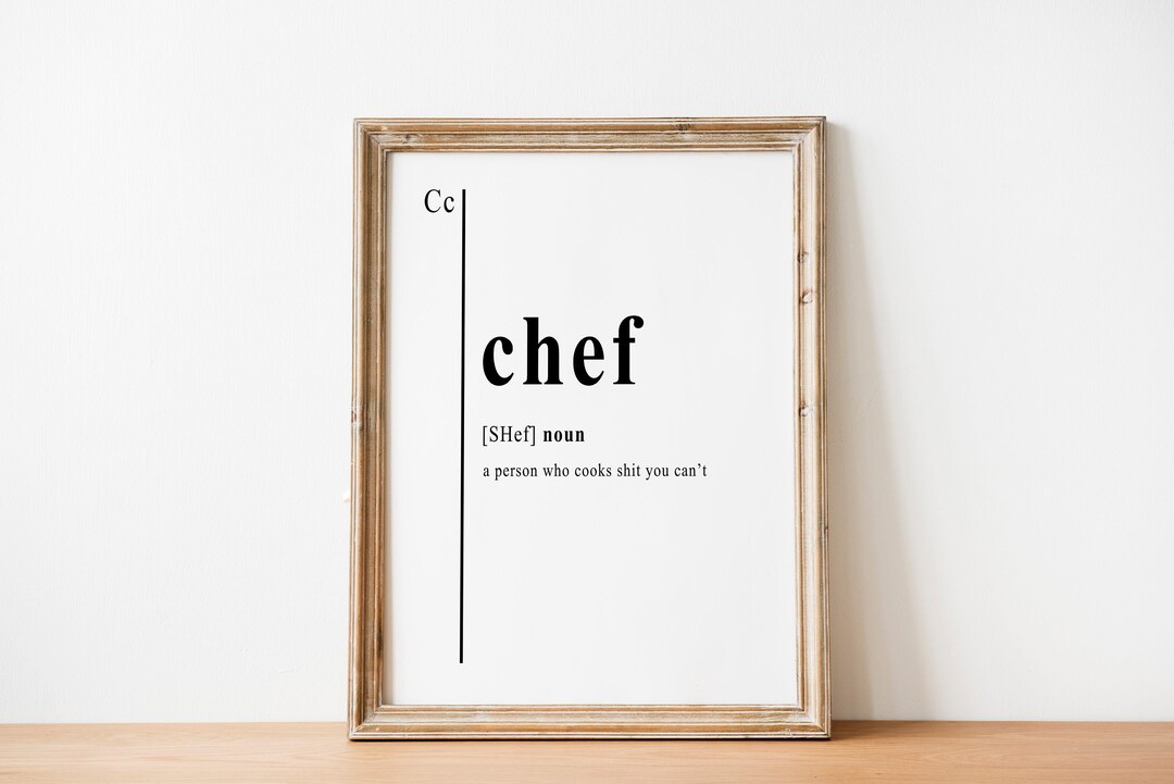 Chef Definition Poster | Dictionary Definition Poster | Office Wall Art ...