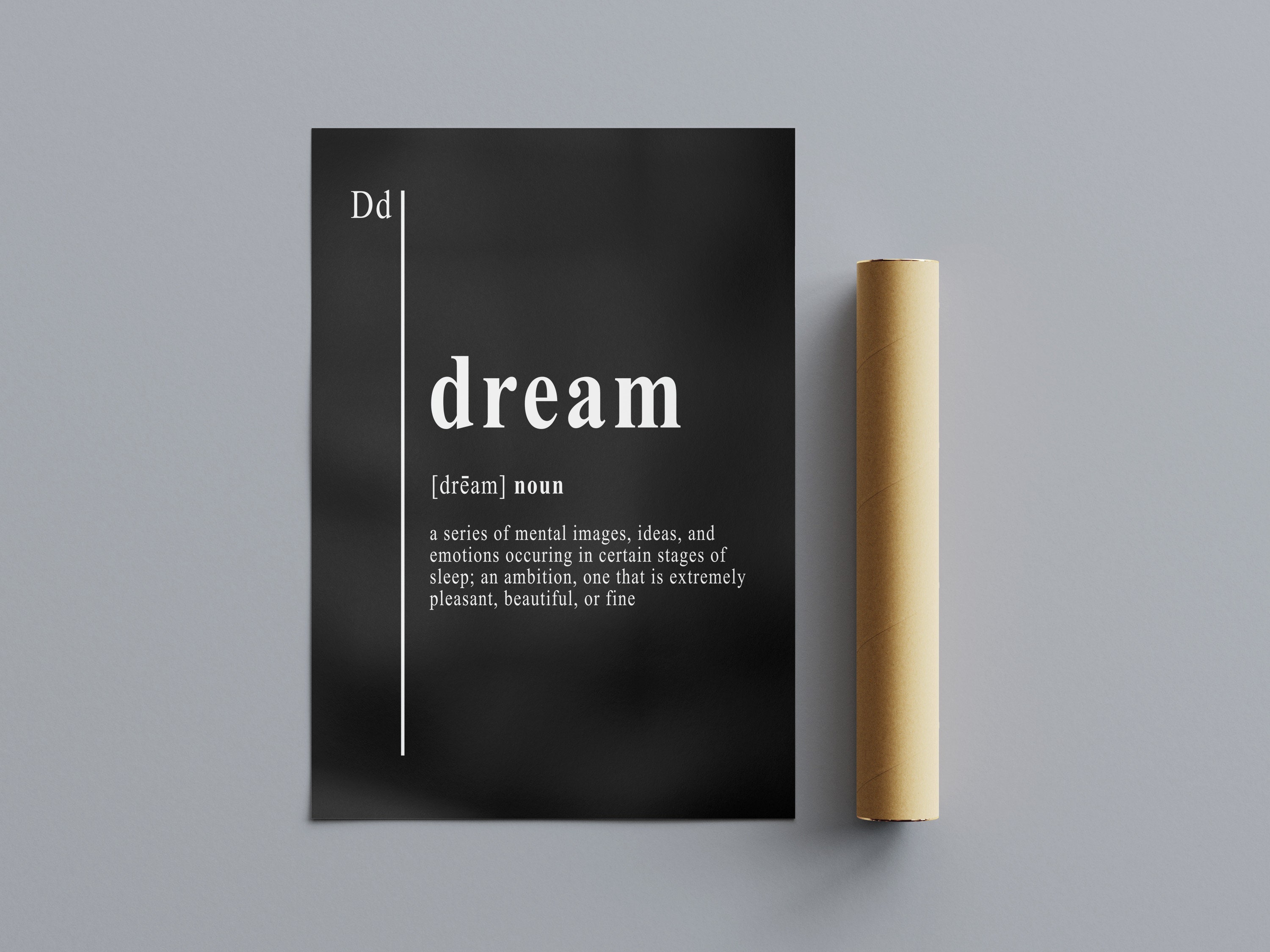 Dream Definition Poster Dictionary Definition Poster Office Wall Art ...