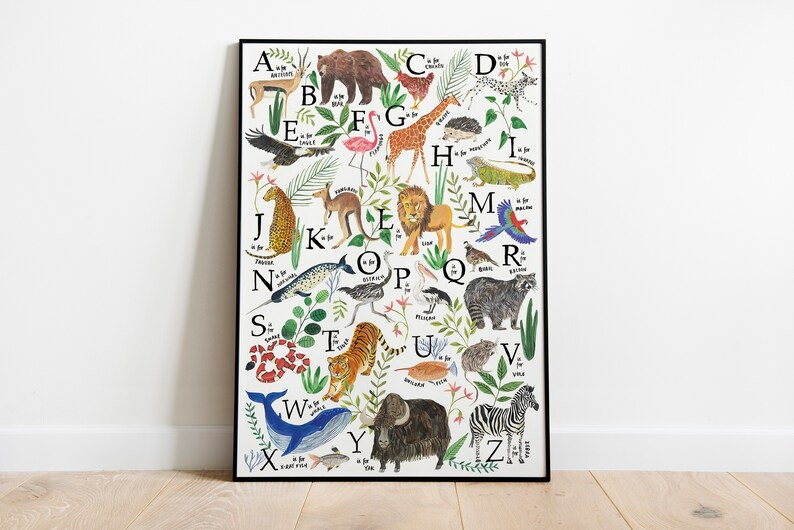Zoo Alphabet Poster Kindergarten Poster Preschool Printable Educational ...