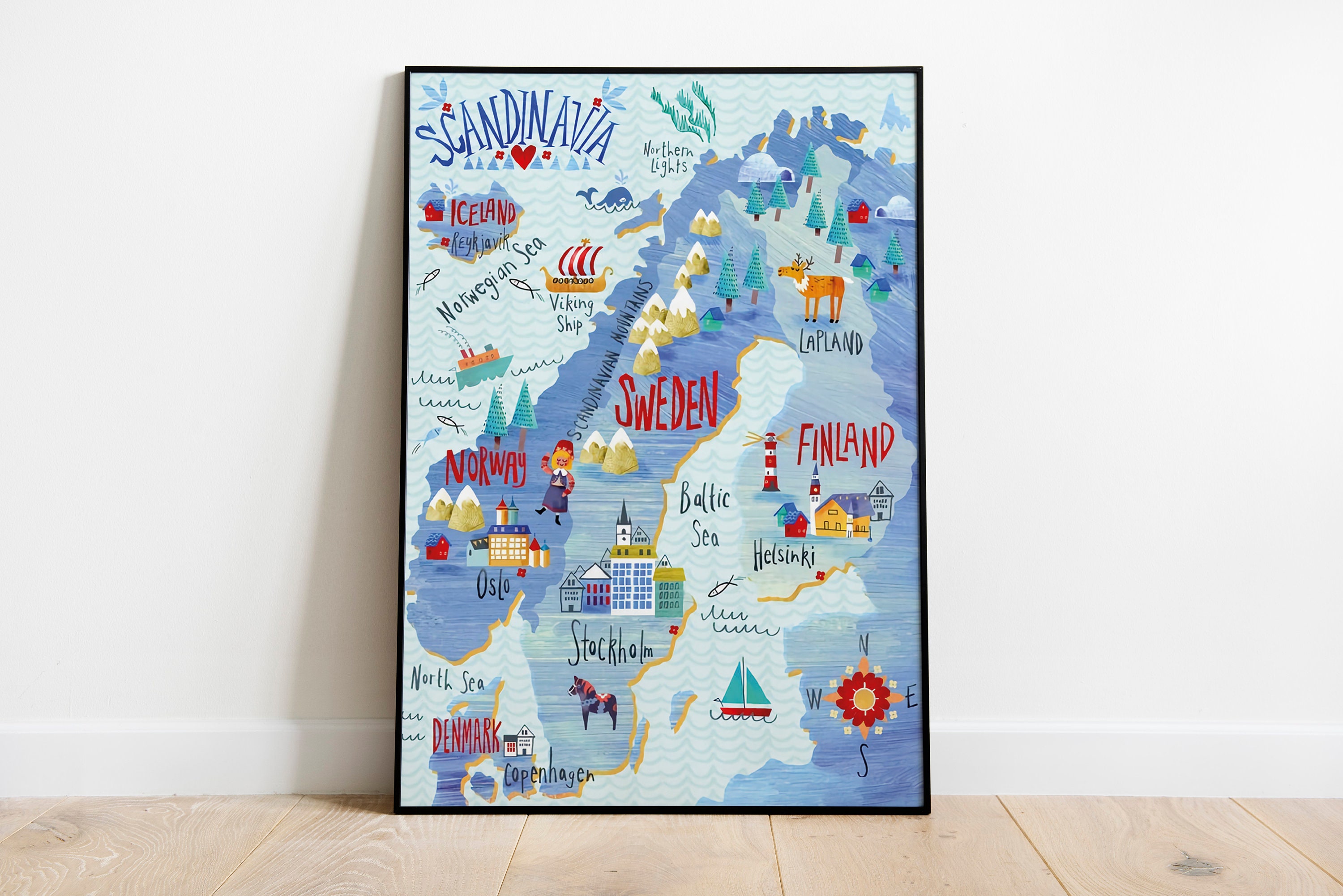 Scandinavia Map Poster | City Map Poster | Custom Map Poster | Map Art ...