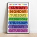 Days of the Week Poster | Kindergarten Poster | Preschool Printable ...