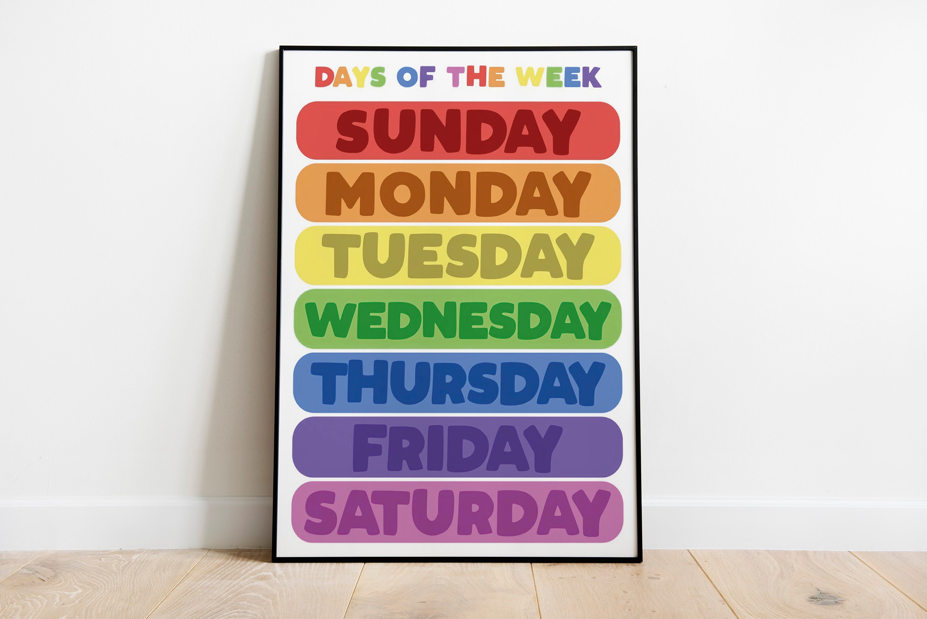 Days of the Week Poster Kindergarten Poster Preschool Printable ...