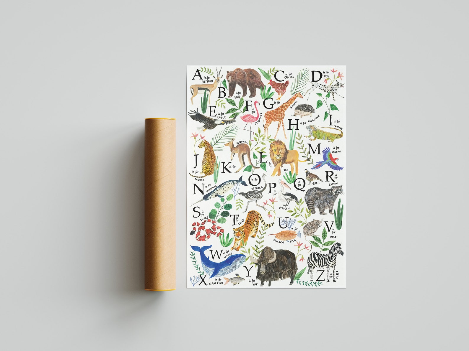 Zoo Alphabet Poster Kindergarten Poster Preschool Printable Educational ...