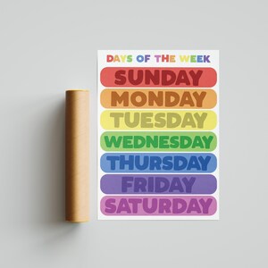 Days of the Week Poster | Kindergarten Poster | Preschool Printable ...