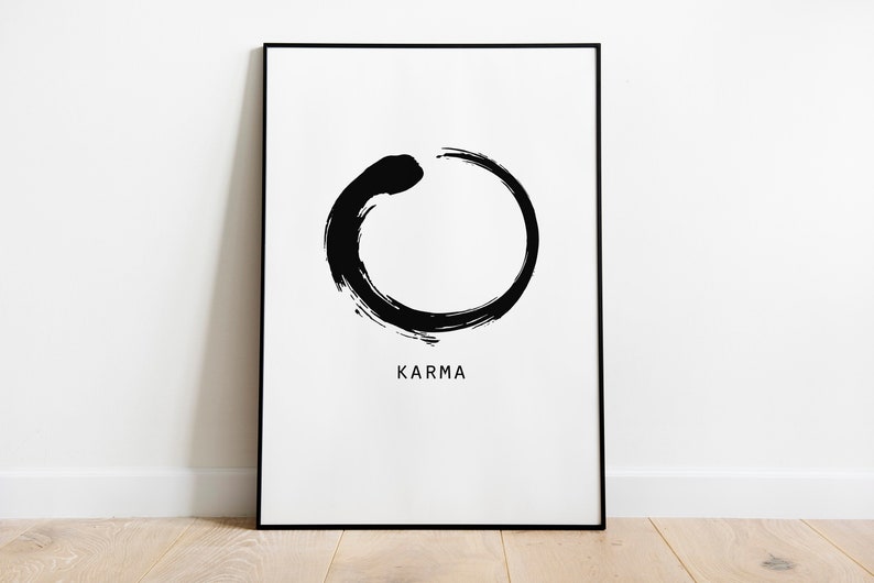 Karma Poster Black White Poster Minimalist Art Office - Etsy