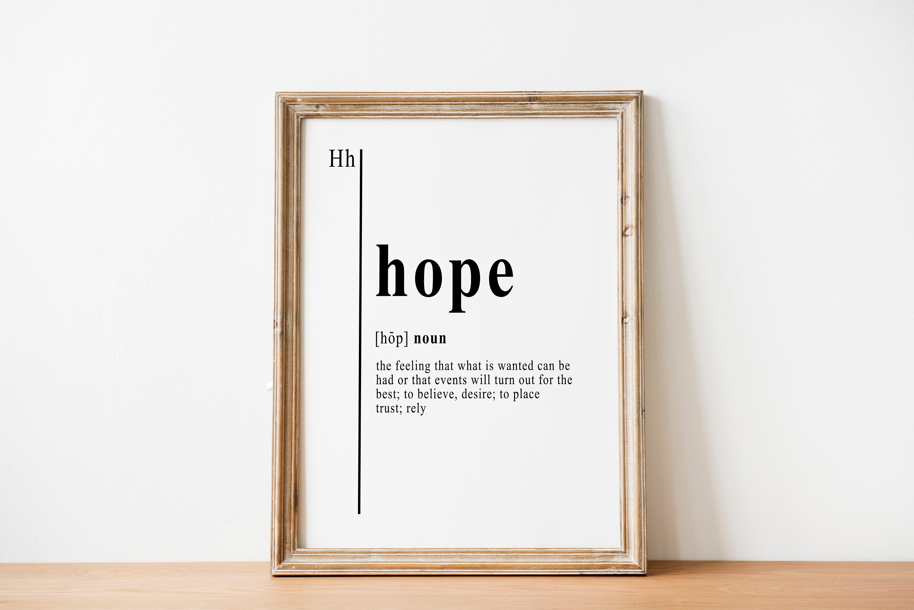 Hope Definition Poster Dictionary Definition Poster Office Wall Art ...