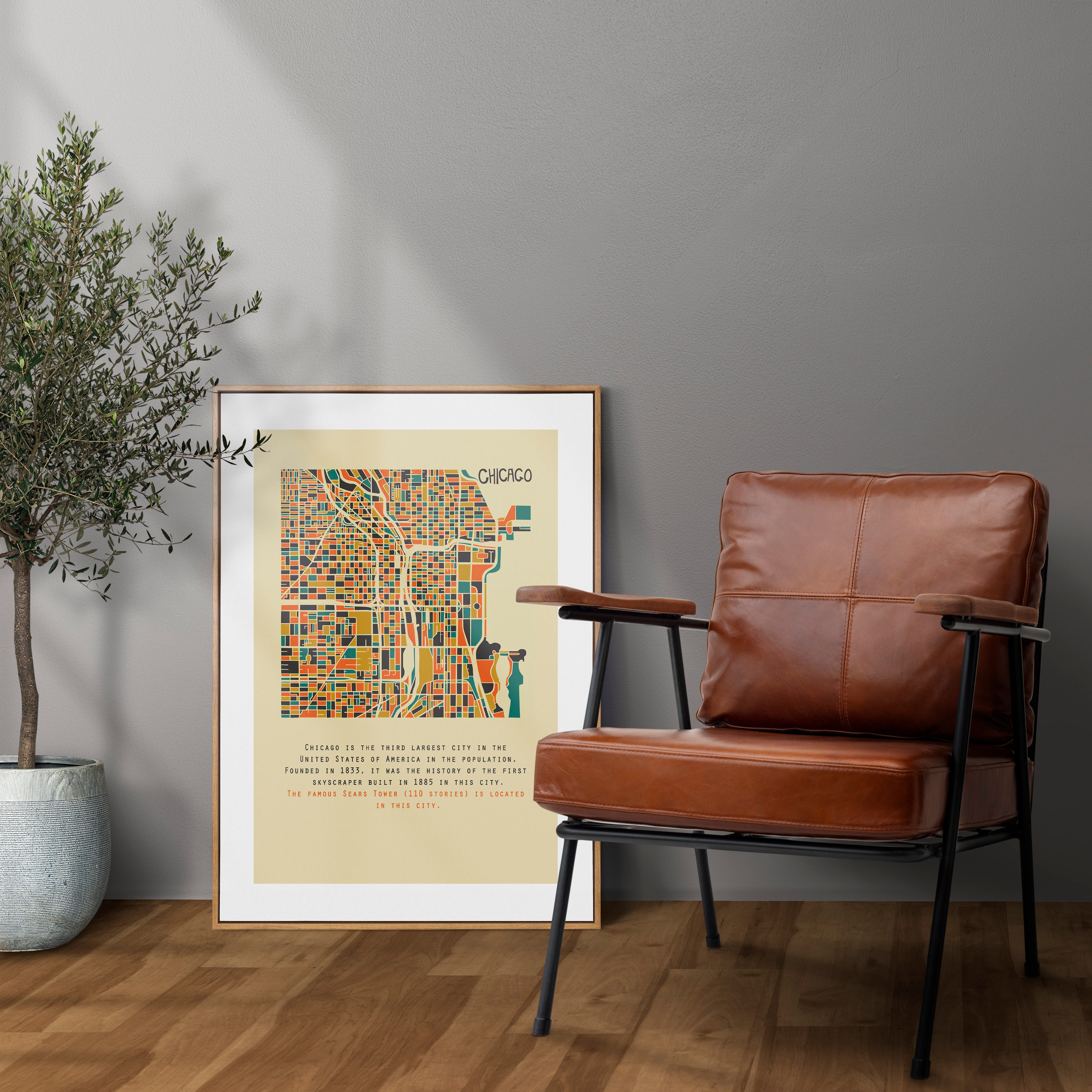 Chicago Map Poster | City Map Poster | Custom Map Poster | Map Art ...
