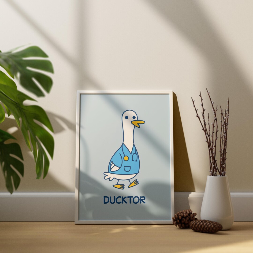 Ducktor | Duck | Poster | Vintage Poster | Retro Poster | Room Decor ...