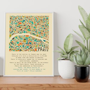 Paris Map Poster | City Map Poster | Custom Map Poster | Map Art | Map ...