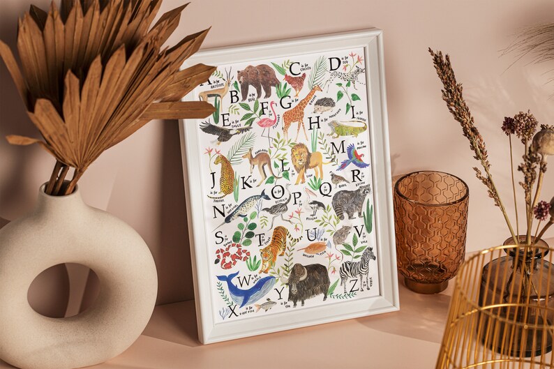 Zoo Alphabet Poster Kindergarten Poster Preschool Printable Educational ...