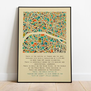 Paris Map Poster | City Map Poster | Custom Map Poster | Map Art | Map ...