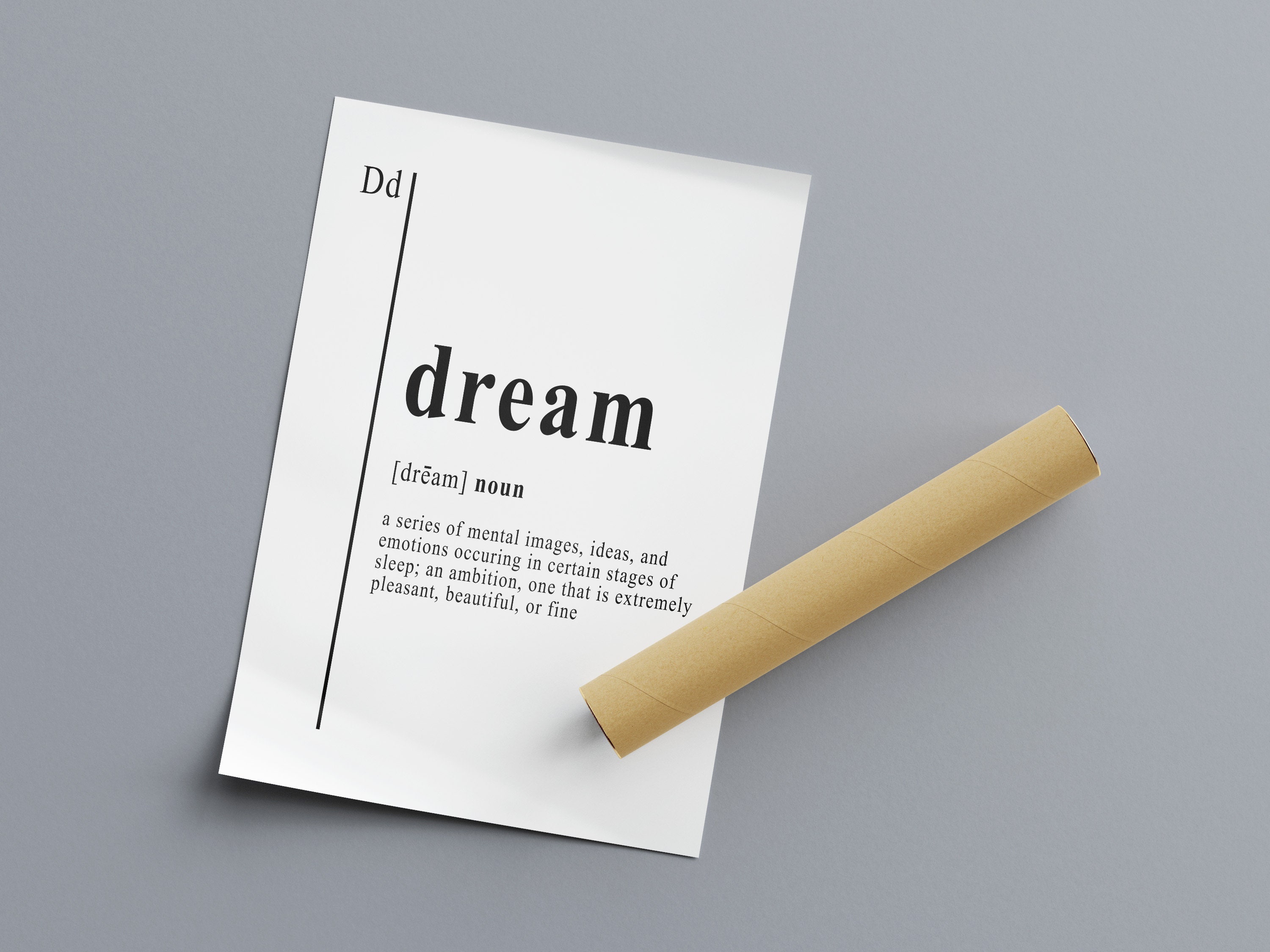 Dream Definition Poster Dictionary Definition Poster Office Wall Art ...