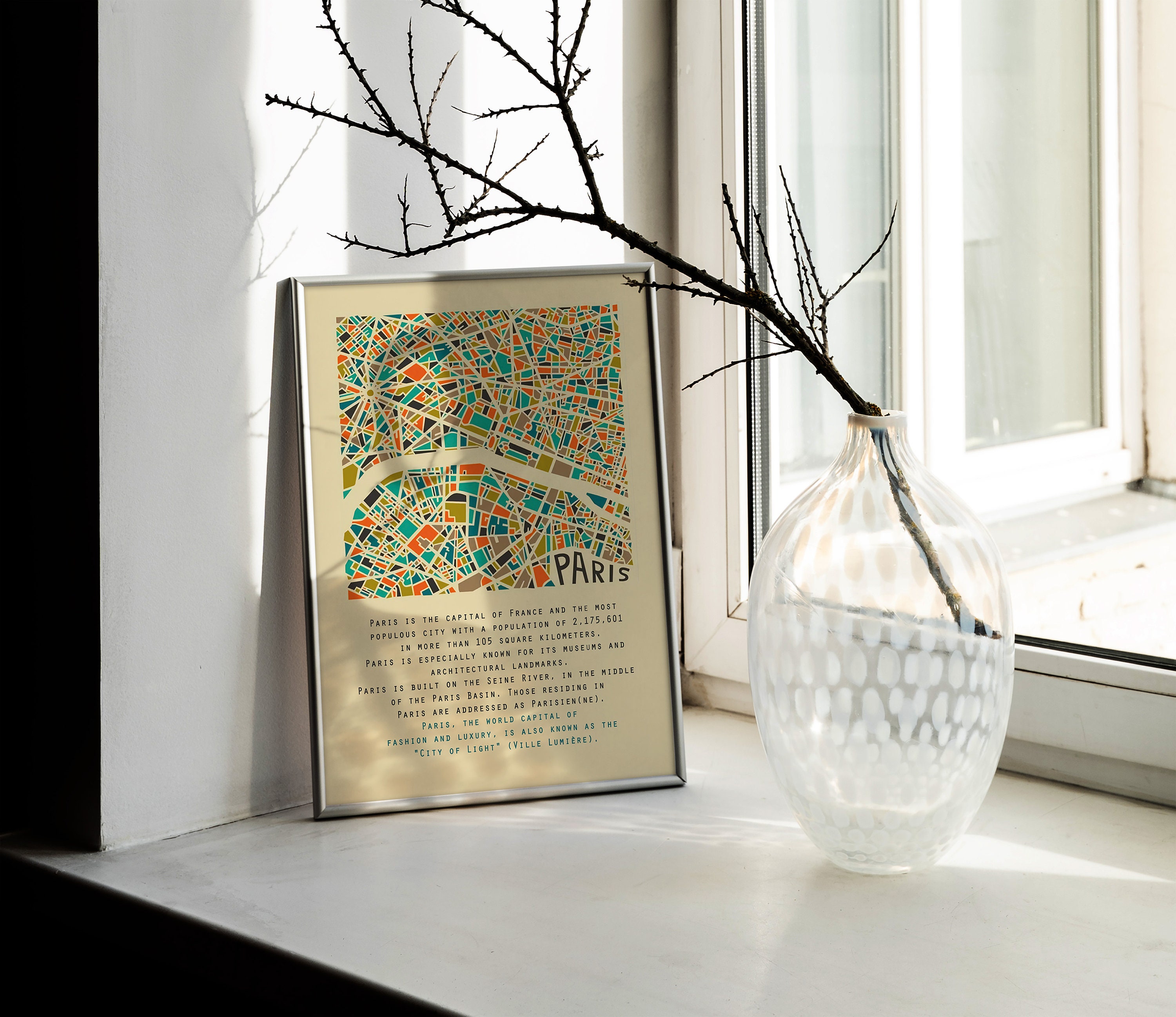 Paris Map Poster | City Map Poster | Custom Map Poster | Map Art | Map ...