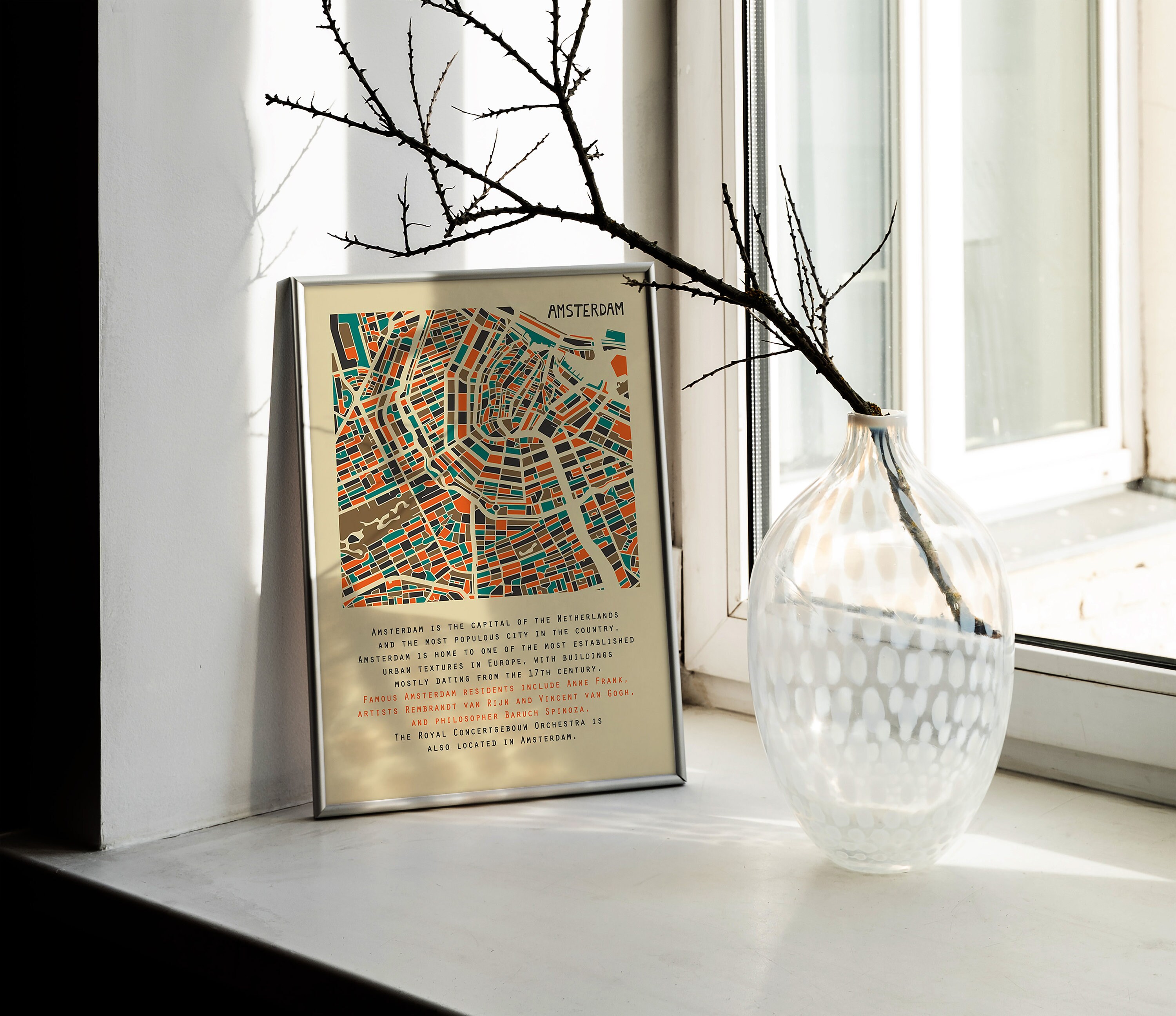 Amsterdam Map Poster City Map Poster Custom Map Poster - Etsy