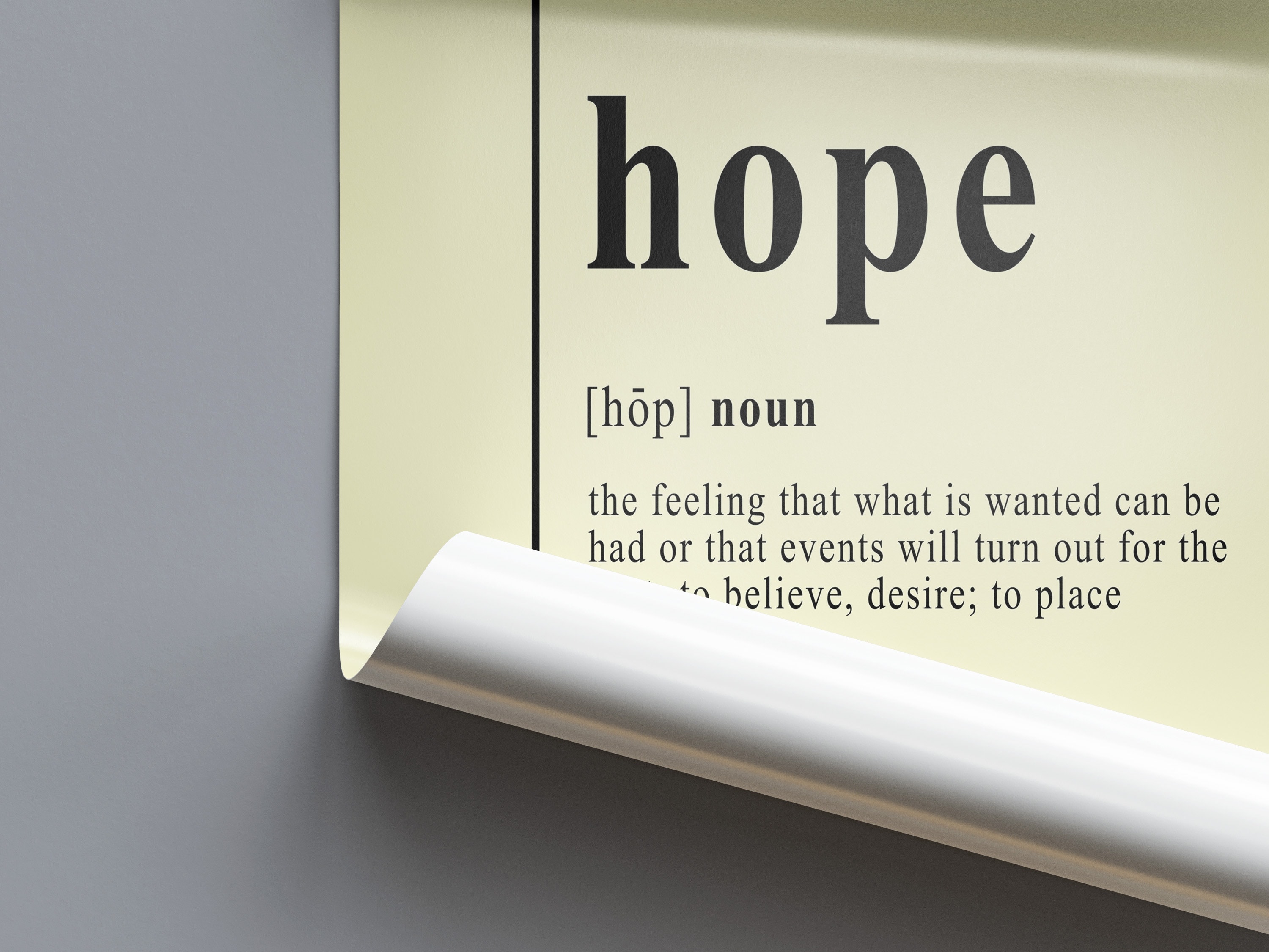 Hope Definition Poster Dictionary Definition Poster Office Wall Art ...