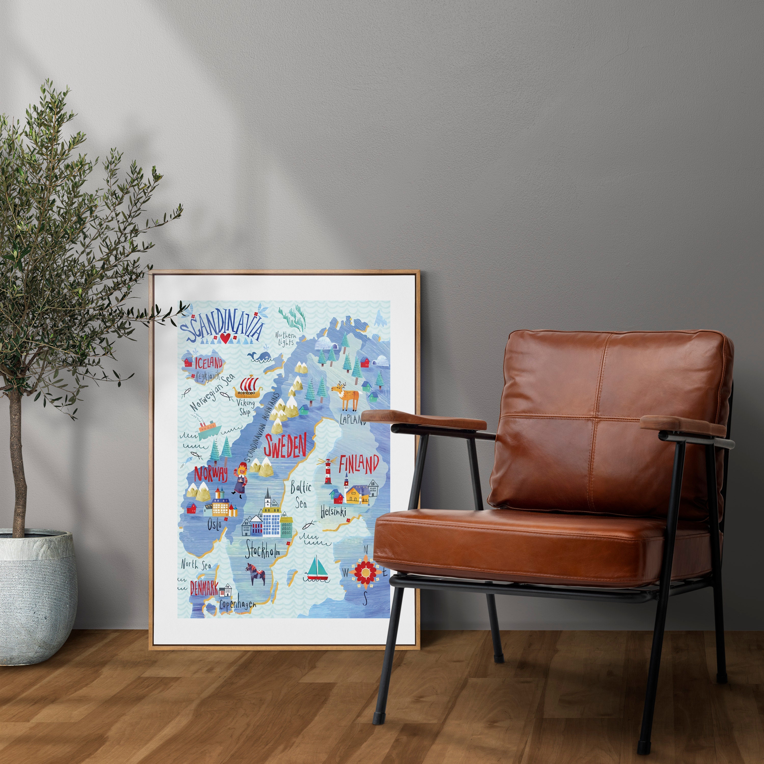 Scandinavia Map Poster City Map Poster Custom Map Poster - Etsy