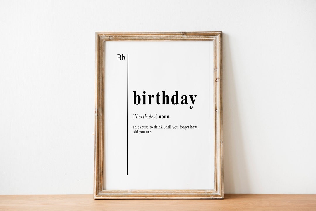 Birthday Definition Poster | Dictionary Definition Poster | Office Wall ...