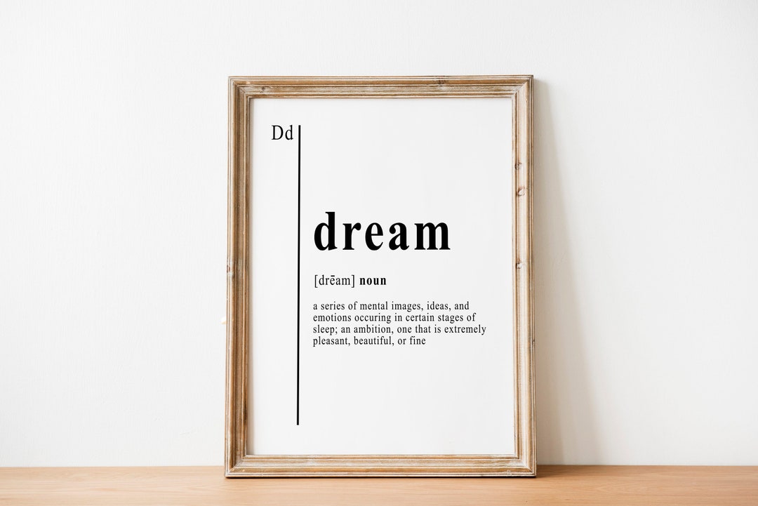 Dream Definition Poster Dictionary Definition Poster Office Wall Art ...