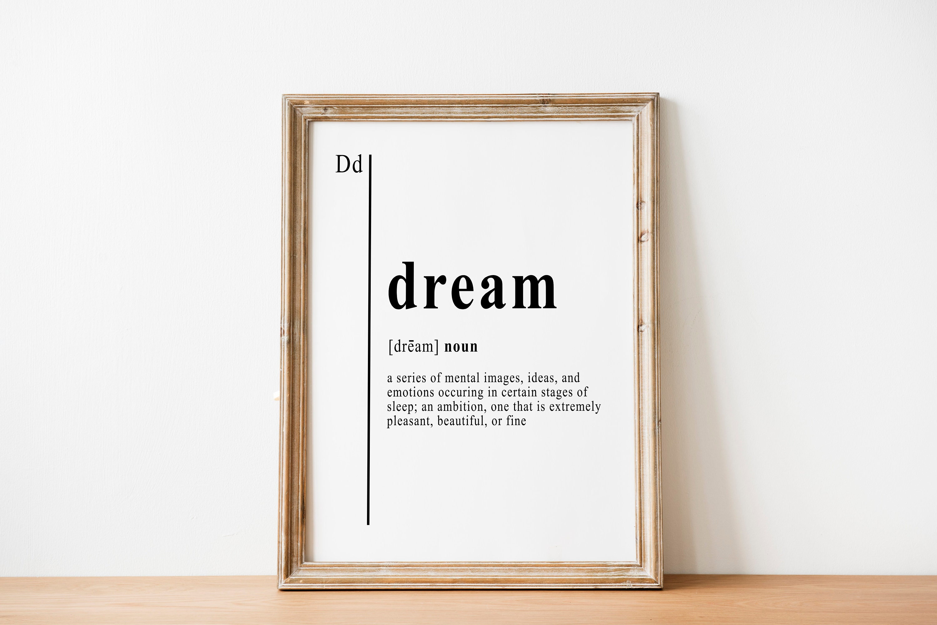Dream Definition Poster Dictionary Definition Poster Office Wall Art ...
