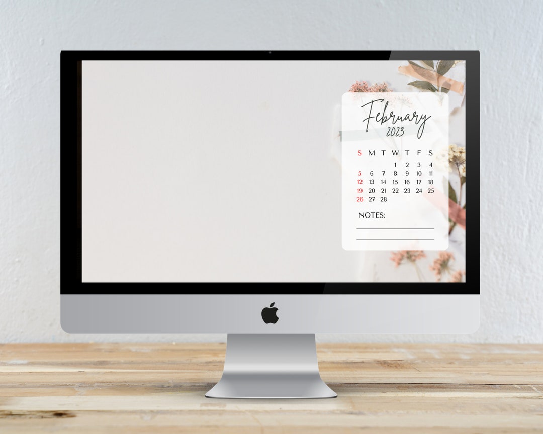 February Calendar Desktop Wallpaper, Valentines PC Background, Laptop ...