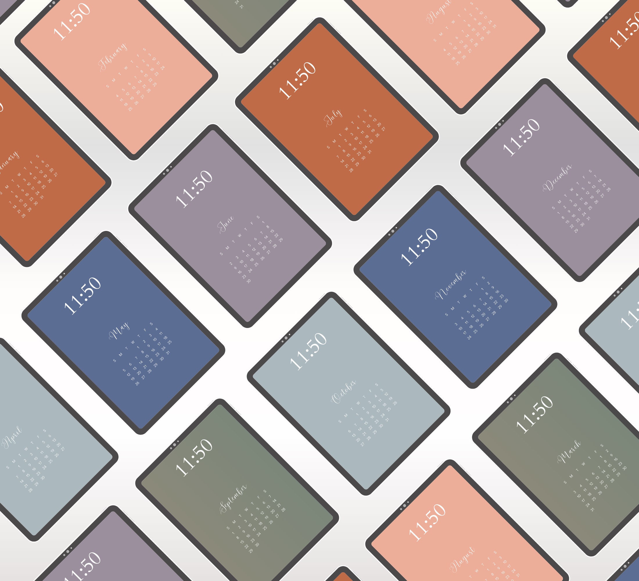 2024 iPad Calendar Wallpaper, Pastel Color Background, Minimalist iPad ...