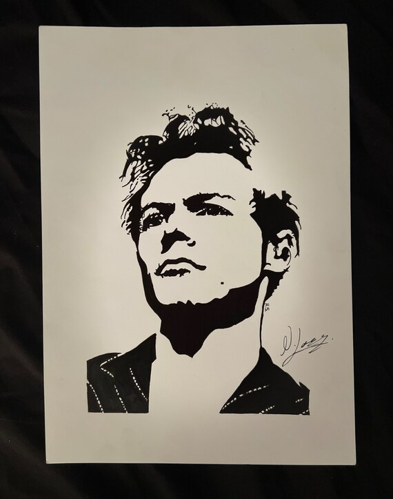 Harry Styles Black And White Painting