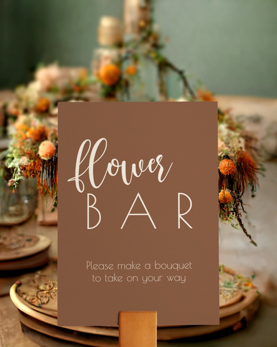 Flower Bar Sign Wedding Printable DIY Wedding Flower Bar Sign ...