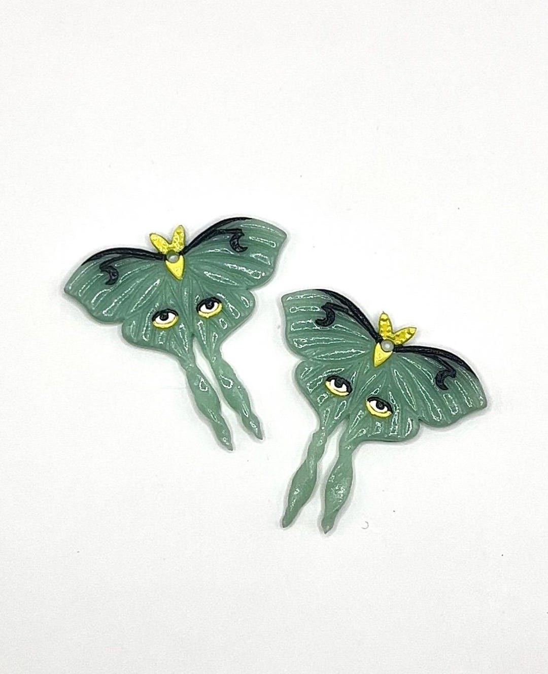 Luna Moth Clay Earrings - Etsy