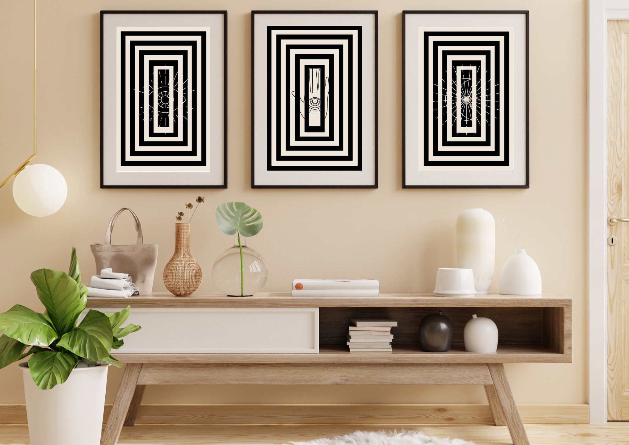 Third Eye Printable Poster | Abstract Wall Art | Black and Beige Wall ...