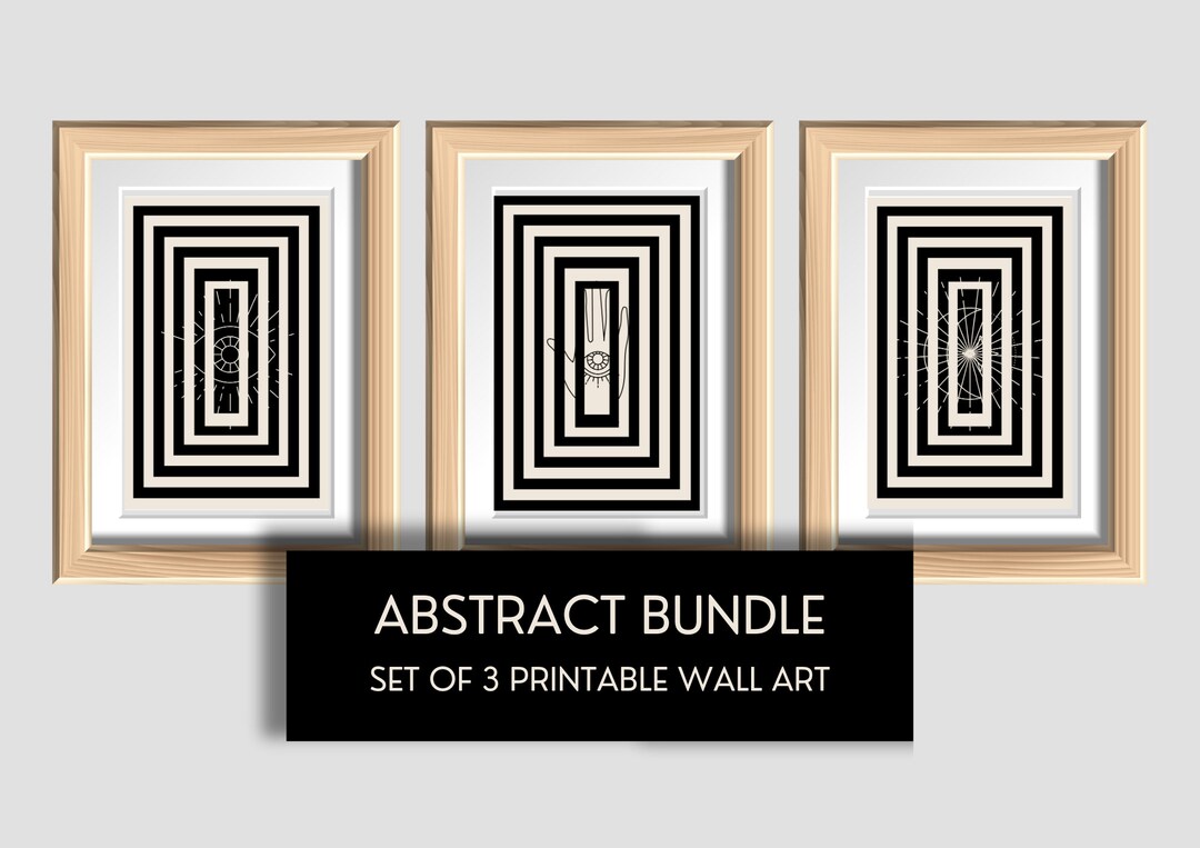 Third Eye Printable Poster | Abstract Wall Art | Black and Beige Wall ...