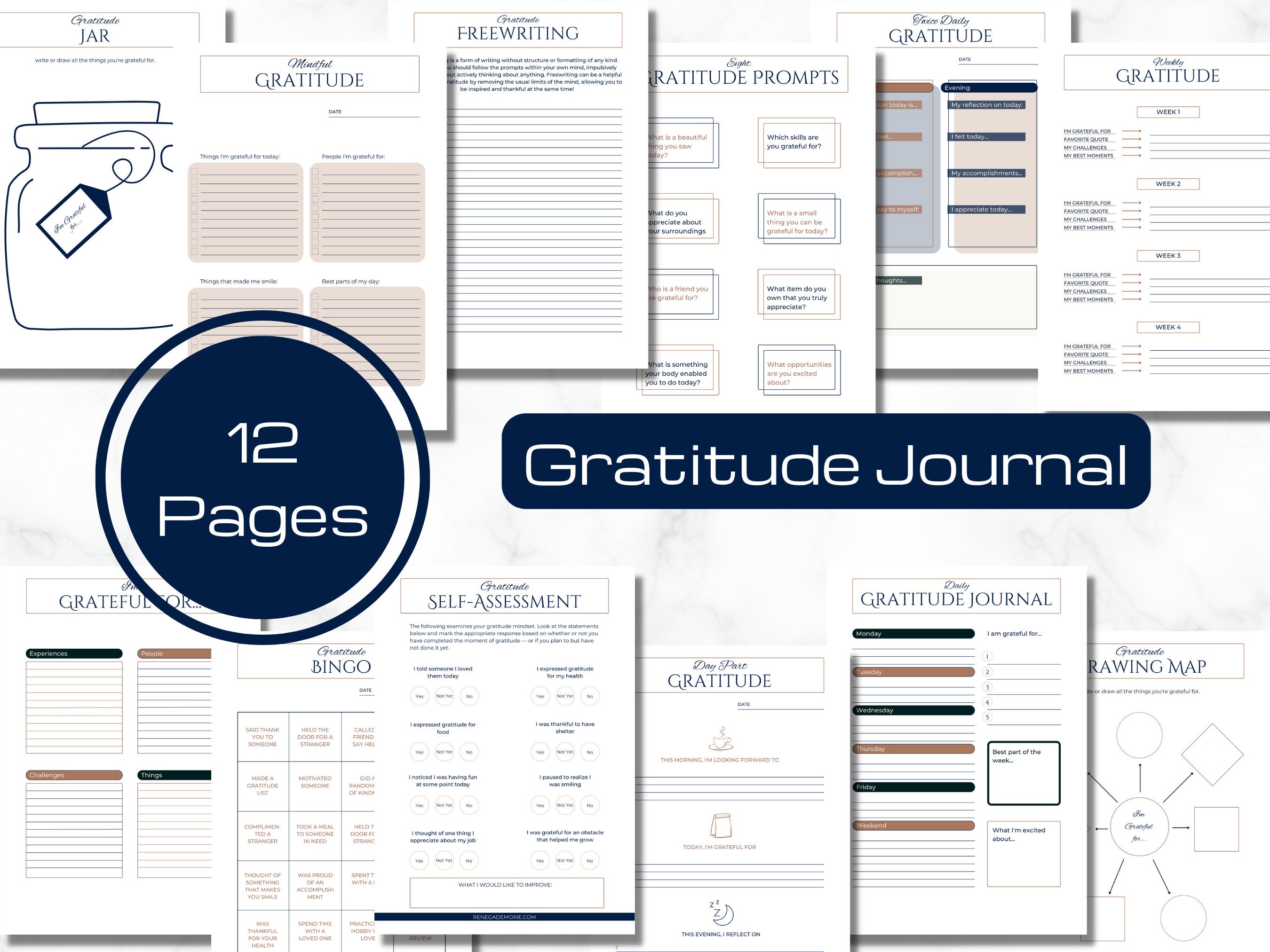 Gratitude Journal Printable | Instant Download | Self-care Bundle ...