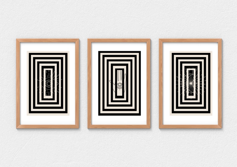 Third Eye Printable Poster | Abstract Wall Art | Black and Beige Wall ...