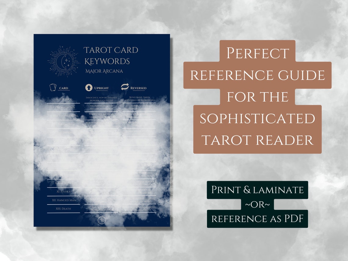 Tarot Card Meanings Tarot Cheat Sheet Beginners Upright & Reversed ...